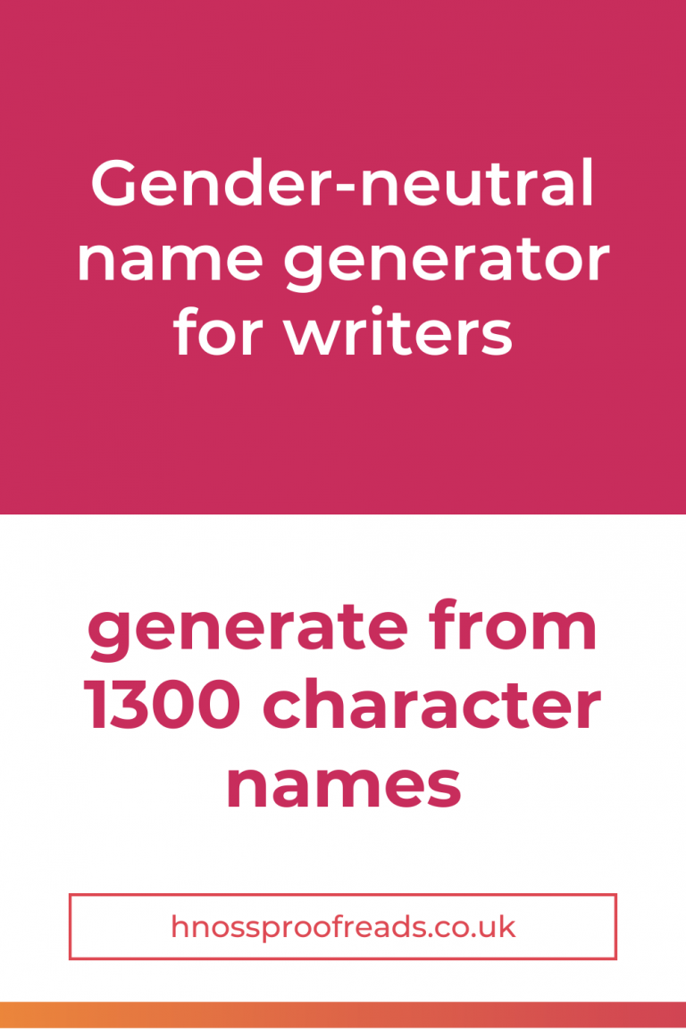 Gender-neutral name generator | H Noss Proofreads